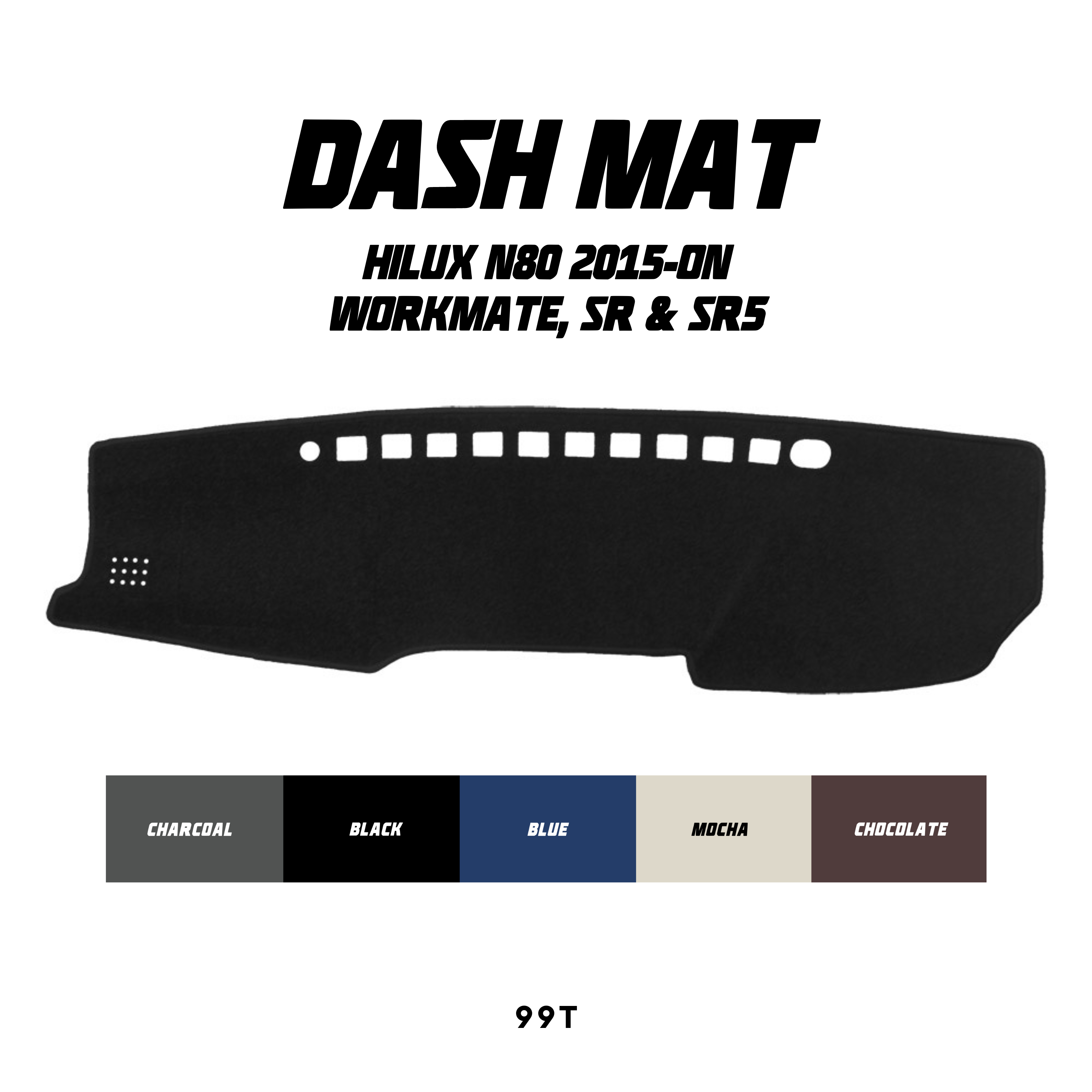 Dash Mat - Suitable for use with Hilux N80 (2015-ON) Workmate, SR & SR ...